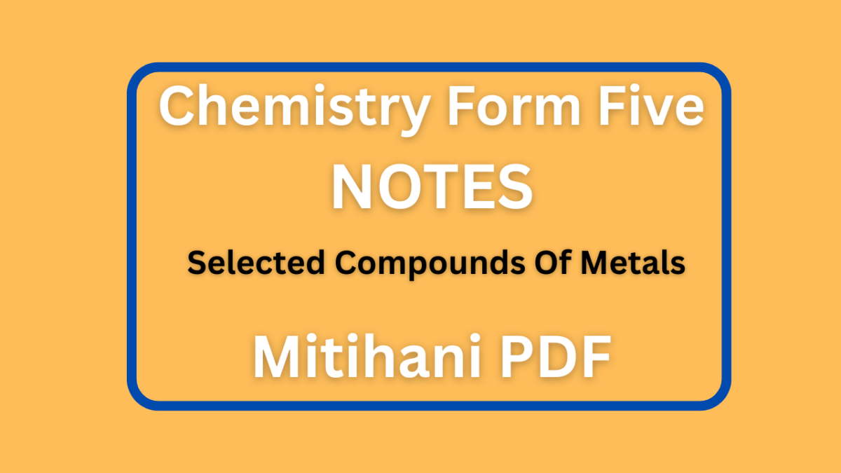 Chemistry Form 5 Selected Compounds Of Metals - PDF Download